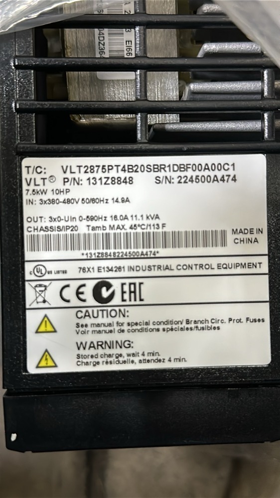 Danfoss VLT 2800 Inverter Drive, 7.5KW 10HP